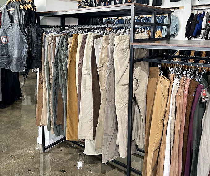 The khaki rainbow—from sand to caramel to olive—offers every shade of practical pants a Floridian might need for those three days of "winter."