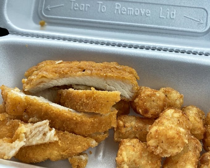 Chicken strips that didn't come from a freezer bag in some corporate kitchen—these are the real deal, with a crunch you can practically hear.