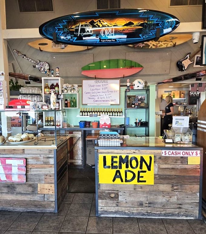 The counter where breakfast dreams are born and coffee cups are kept perpetually full by attentive, friendly staff.