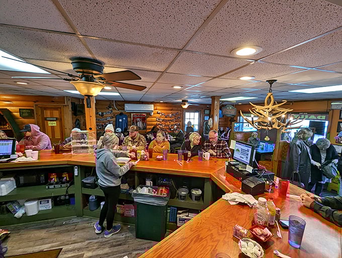 The bustling counter scene – where locals gather not just for the food, but for that small-town connection that makes breakfast taste even better. 