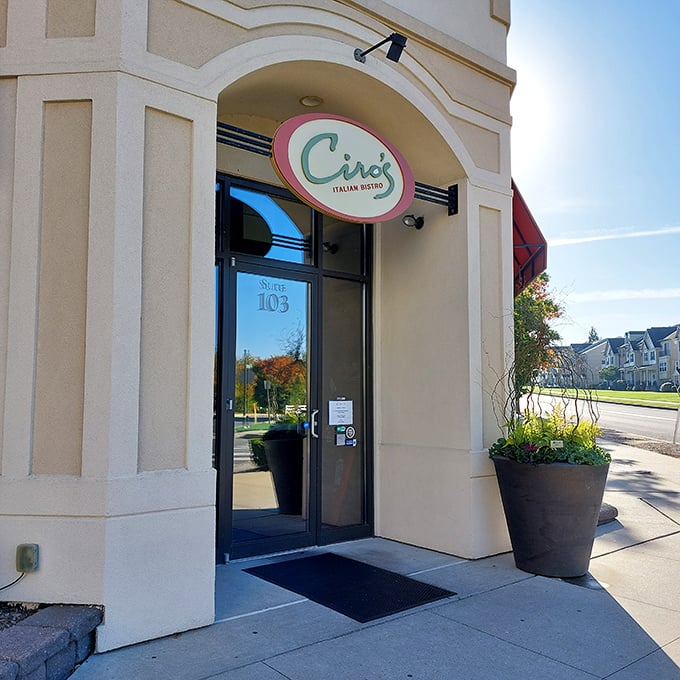 An entrance that promises culinary adventure without pretension—Suite 103 might as well read "Deliciousness Lives Here."