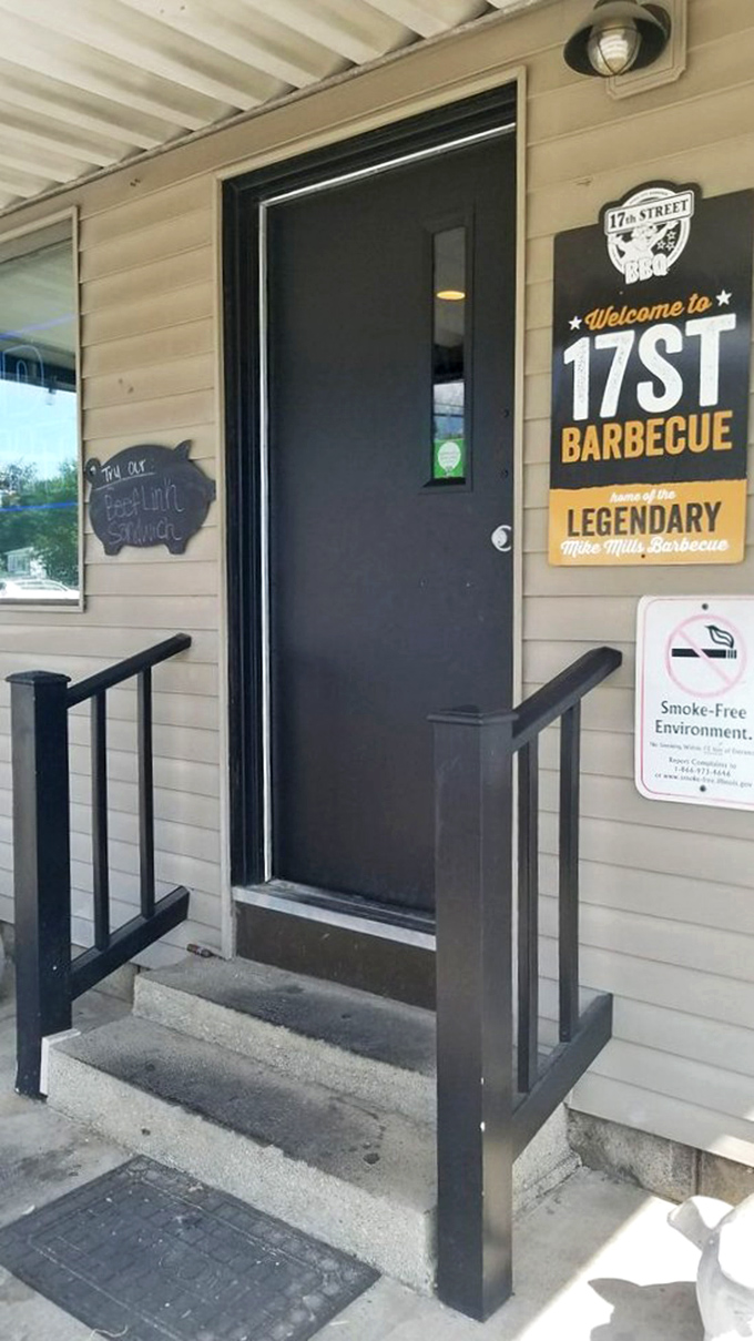 The entrance to barbecue paradise – where that screen door sound is just the opening notes of your stomach's favorite song.