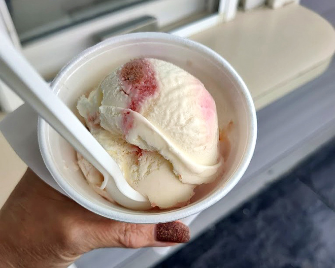 Strawberry swirl ice cream that doesn't just taste like summer—it tastes like the summer vacation you wish would never end.
