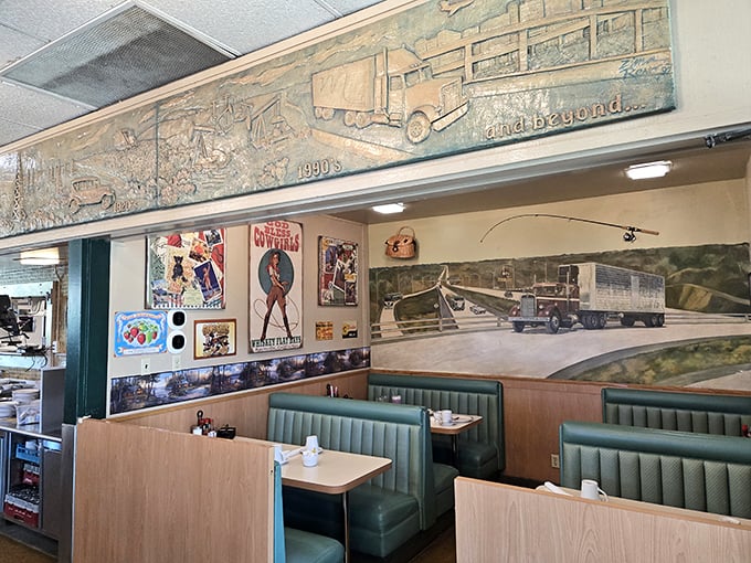 Wall art that chronicles Bakersfield's history—visual appetizers while you wait for the main event.