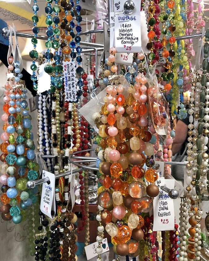 Vintage beads that once adorned 1960s fashionistas now wait for their renaissance – each strand a wearable time capsule of color and craftsmanship.