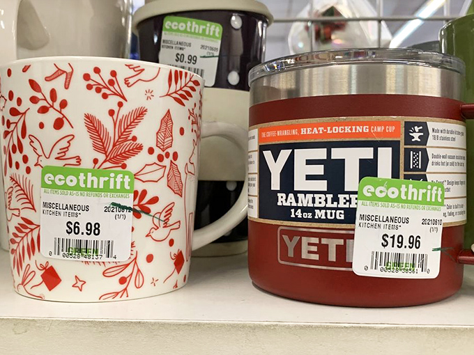 Tale of two mugs: Artisanal charm meets high-end durability. One says "cozy morning," the other "adventure awaits"—both say "incredible deal."
