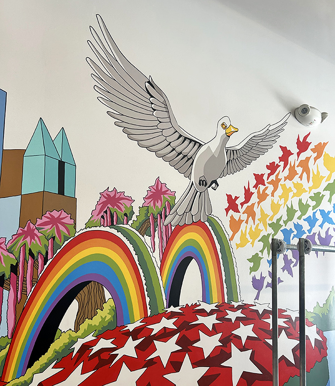 Vibrant wall art that reminds you this isn't just shopping—it's supporting a mission with every purchase.