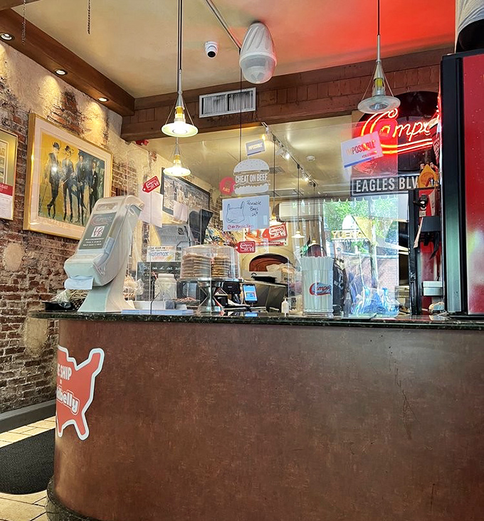 The ordering counter—that magical threshold where dreams are spoken aloud and transformed into handheld masterpieces of beef and cheese.