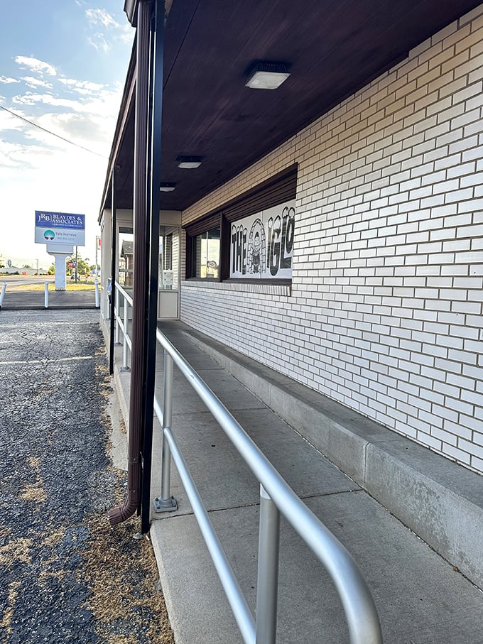 The humble entrance ramp—where hungry visitors transform into satisfied customers with each passing minute.