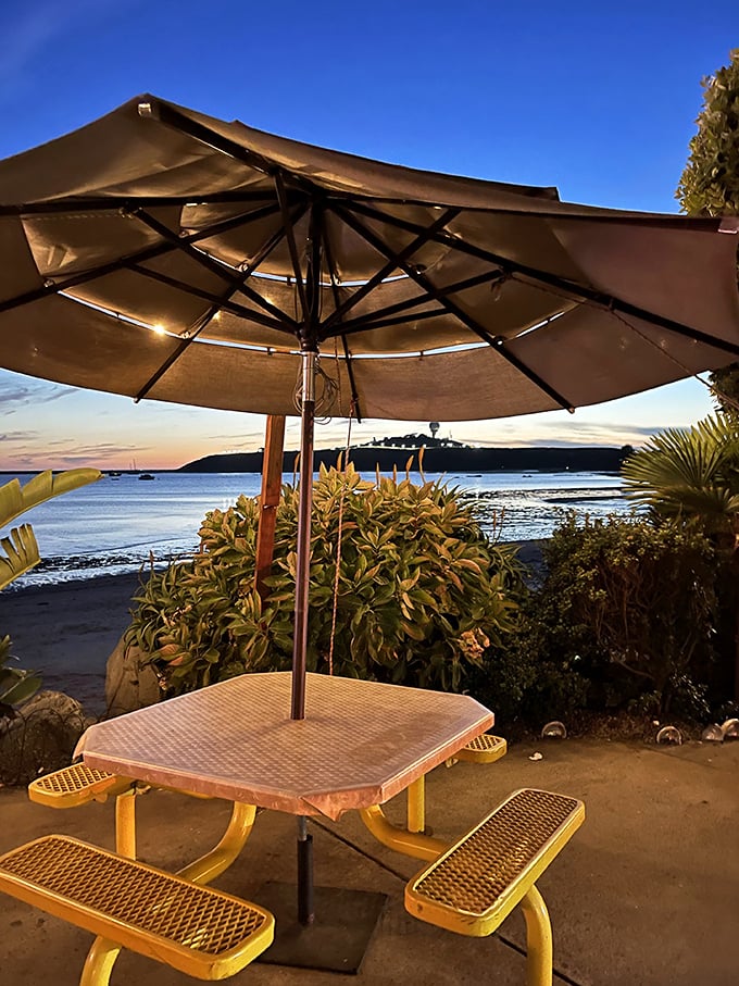 As the sun sets over Half Moon Bay, these outdoor tables become the most coveted real estate in Northern California.