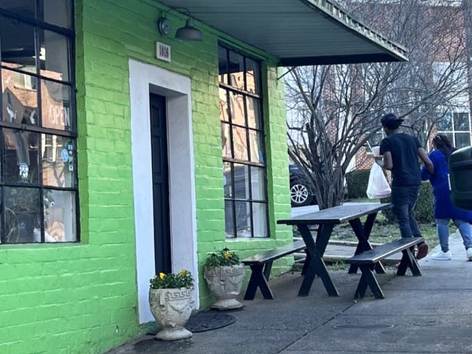 Outdoor seating extends the welcoming atmosphere, perfect for savoring great meals in Georgia's beautiful weather.