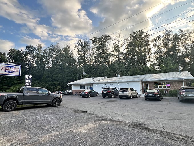 A parking lot that tells stories through license plates from counties far and wide, all seeking exceptional comfort food.