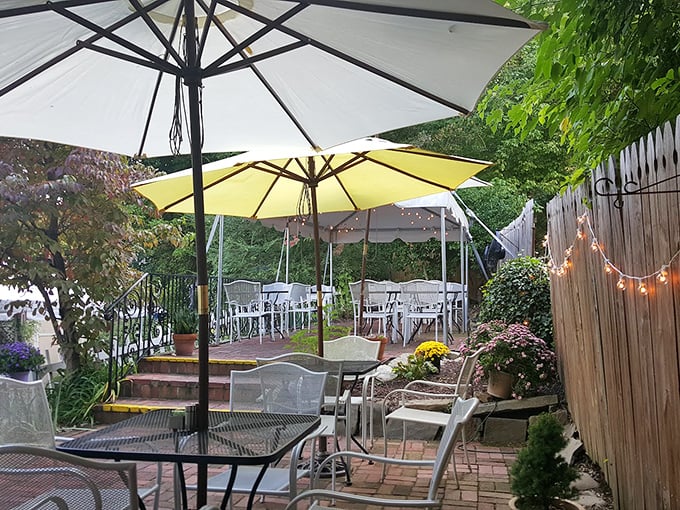 The patio beckons on perfect mornings—where fresh air makes everything taste even better than it already does.