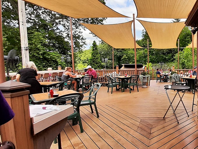 The outdoor patio—where summer dinners stretch into long conversations, shade sails keep you comfortable, and memories are made between courses.