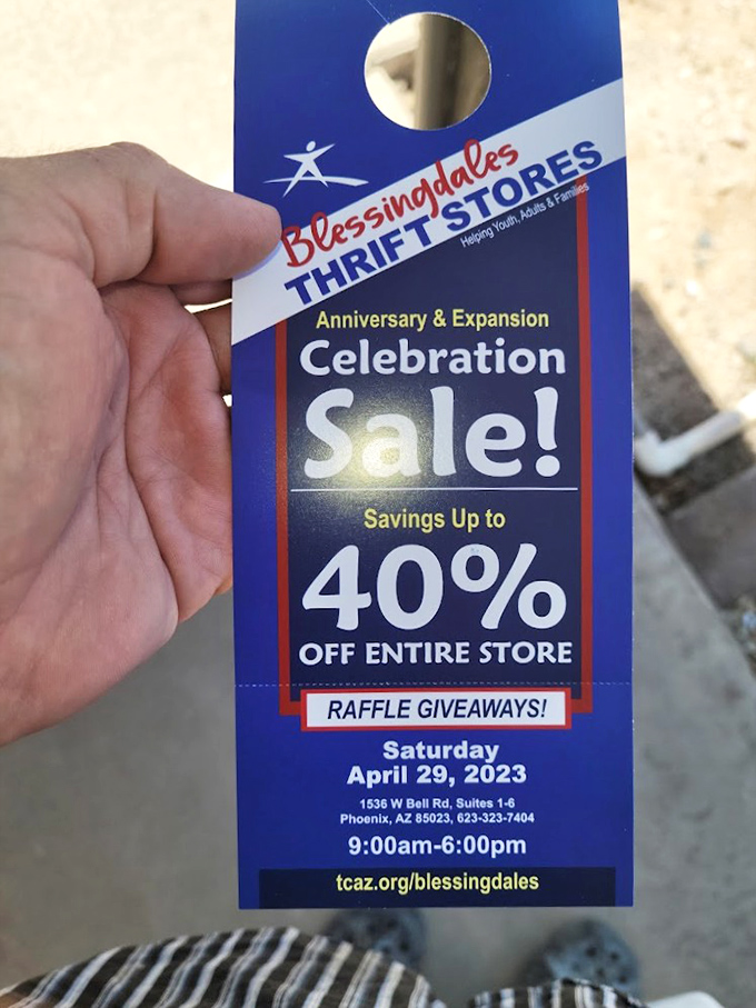 The thrill of the deal gets even better—40% off during their celebration sale proves good things come to those who thrift.