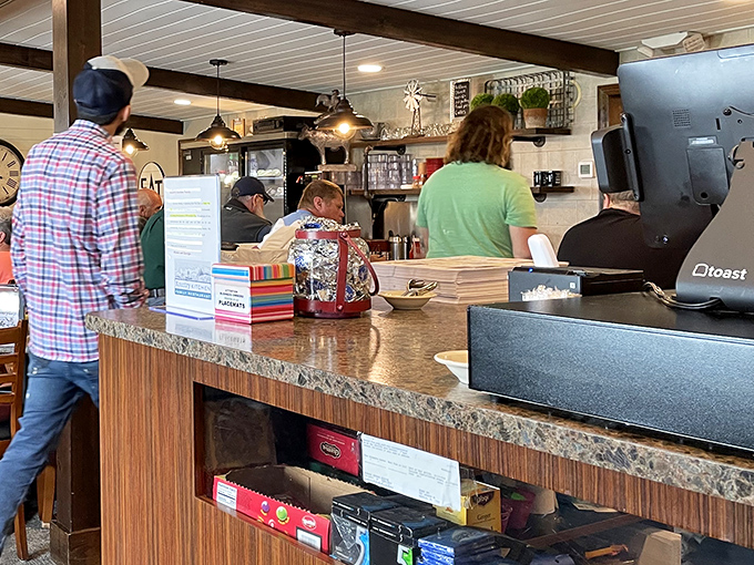 The ordering counter – that magical place where your breakfast dreams begin their journey toward delicious reality.