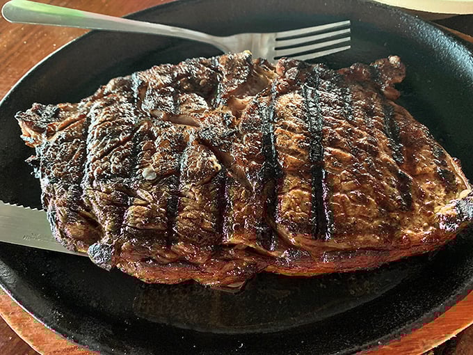 A ribeye that proves The Old Fish House isn't just about seafood. This perfectly seared steak would make any steakhouse chef proud.