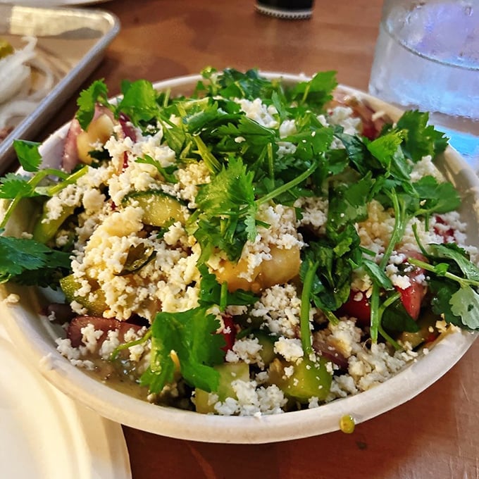 A bright, herbaceous salad that doesn't apologize for being healthy – the perfect counterpoint to your meat-centric adventure.