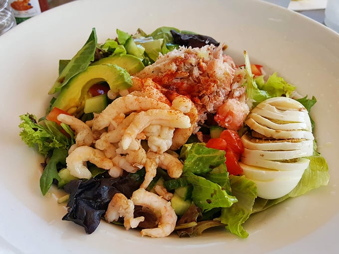 A seafood salad that makes eating greens feel like cheating the system. When avocado and seafood meet, everybody wins.