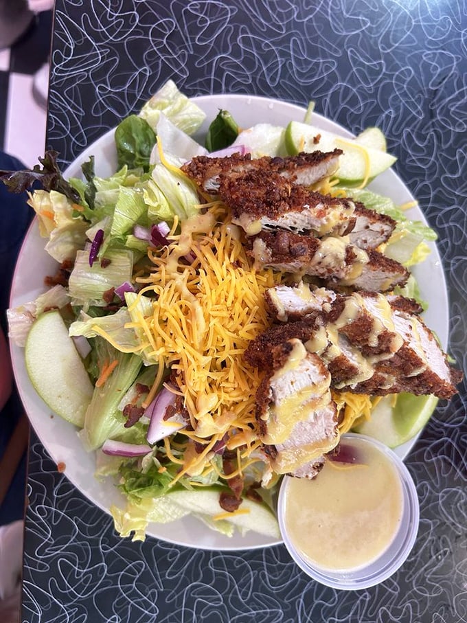Fresh salads that remind you this kitchen can handle anything from light and healthy to gloriously indulgent.