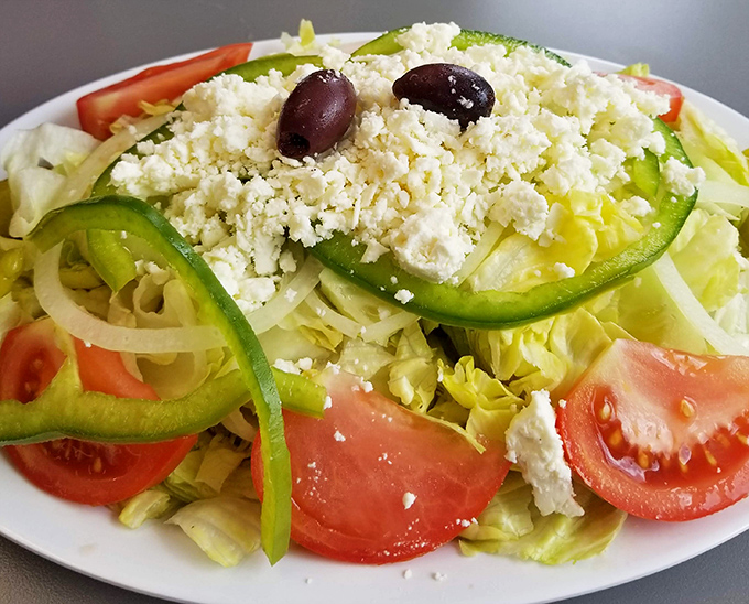 This Greek salad isn't just fresh—it's a Mediterranean vacation on a plate, with feta that actually tastes like it came from somewhere special.