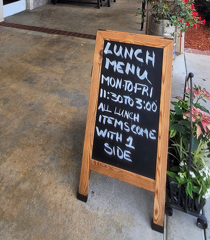 The lunch menu board—a simple promise of midday delights that might just be the best reason to extend your lunch break.