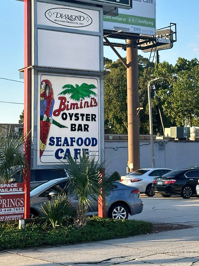 Signage that promises exactly what it delivers – seafood worth stopping for, no marketing department required.