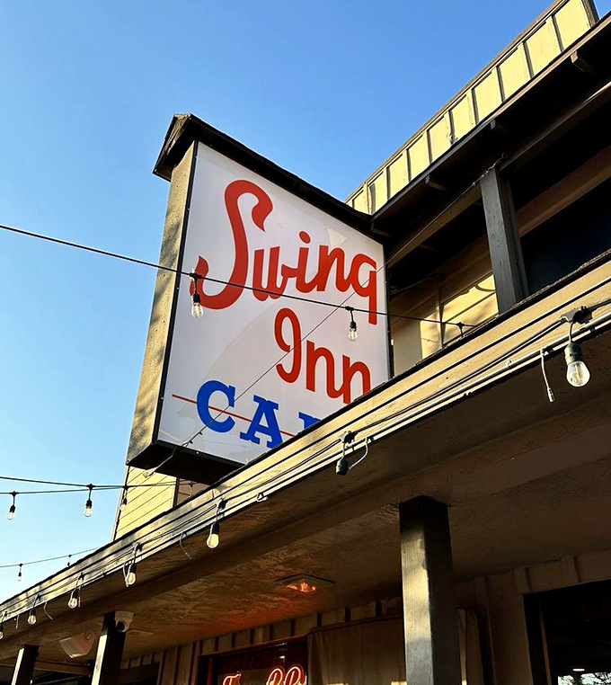 That sign isn't just illuminating the building—it's a beacon for hungry souls wandering through Temecula.