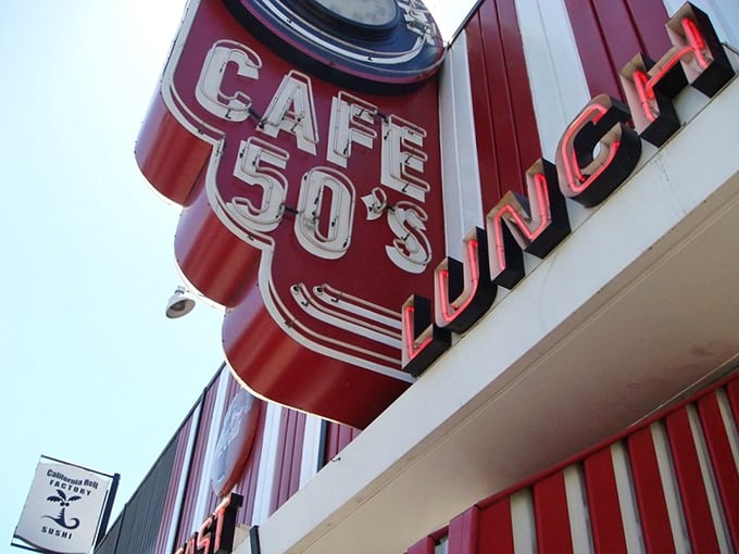 The iconic signage promises good times ahead – and this place absolutely delivers on that promise.
