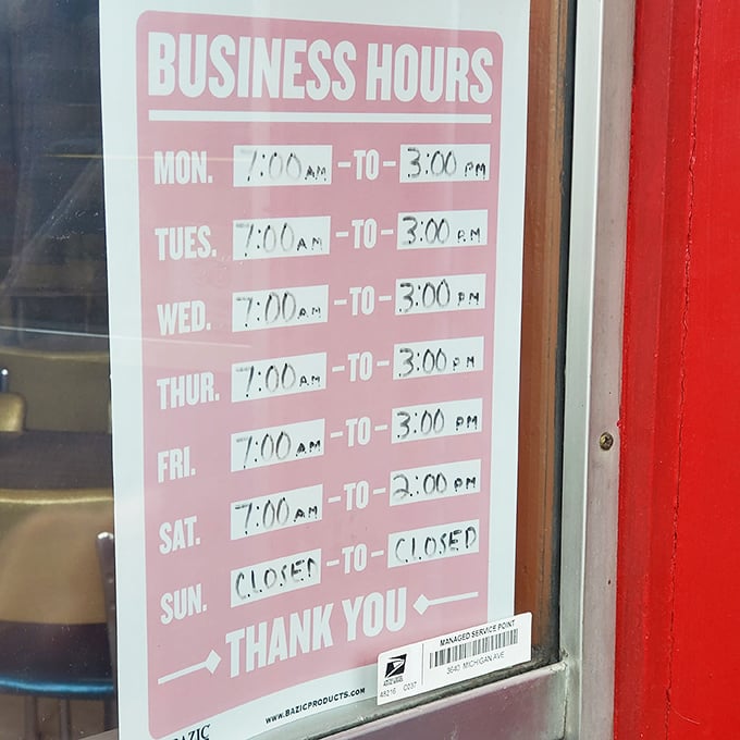 These hours are worth committing to memory—the window of opportunity for sandwich bliss runs from 7am to 3pm, with Sundays reserved for dreaming about Monday's lunch.