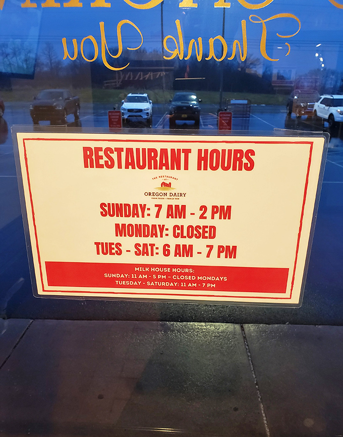 The hours posted like a friendly invitation. Plan accordingly—this is one food experience worth scheduling your day around.