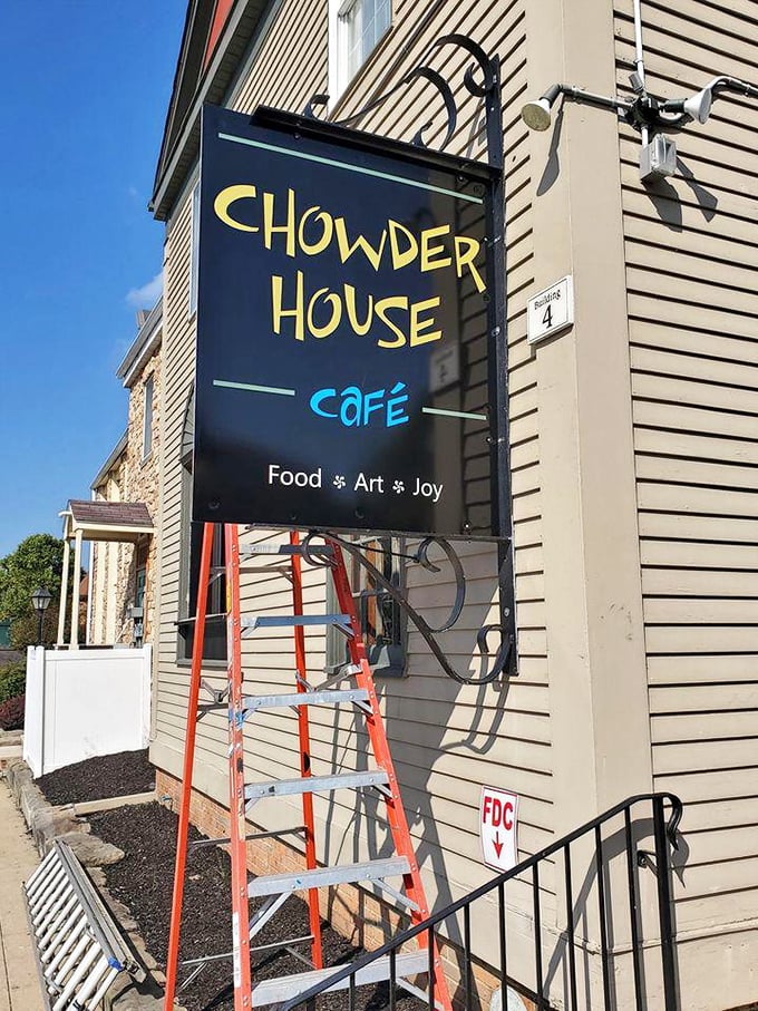 "Food * Art * Joy" isn't just a slogan—it's a mission statement. The sign promises exactly what awaits inside this culinary wonderland.