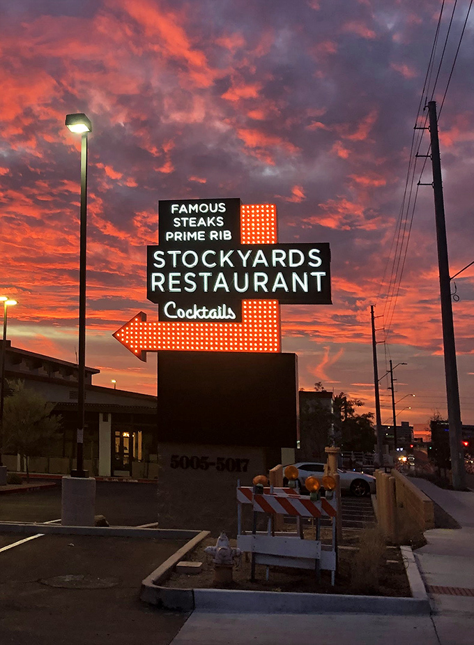 Bold signage announces this temple of beef with the confidence of a restaurant that delivers excellence.