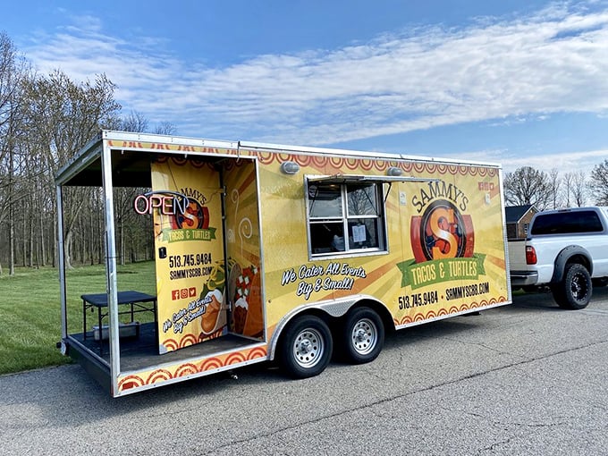 The food truck—proof that Sammy's greatest hits can hit the road, bringing burger joy to festivals, events, and anywhere hunger strikes.