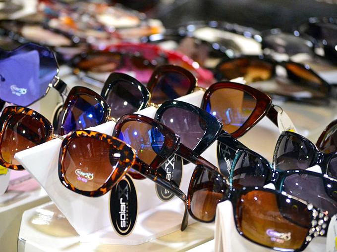 Sunglasses in every shade of possibility stand ready to shield your eyes from both Florida sunshine and the shocking deals you'll discover.