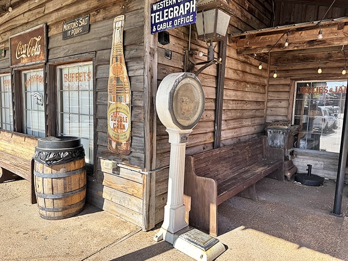 The waiting area feels like your grandpa's front porch, complete with vintage signs that aren't reproductions – they're artifacts from a time when Coca-Cola cost a nickel.
