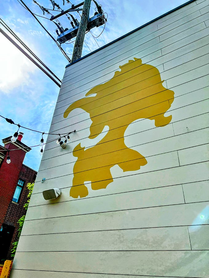 The giant yellow goat mural on the exterior wall isn't just a logo—it's a beacon for those seeking breakfast nirvana in the West Loop.