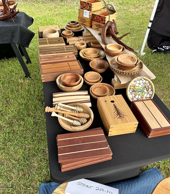 Handcrafted wooden bowls and boxes that feel warm to the touch—each grain and knot telling the story of the tree it once was.
