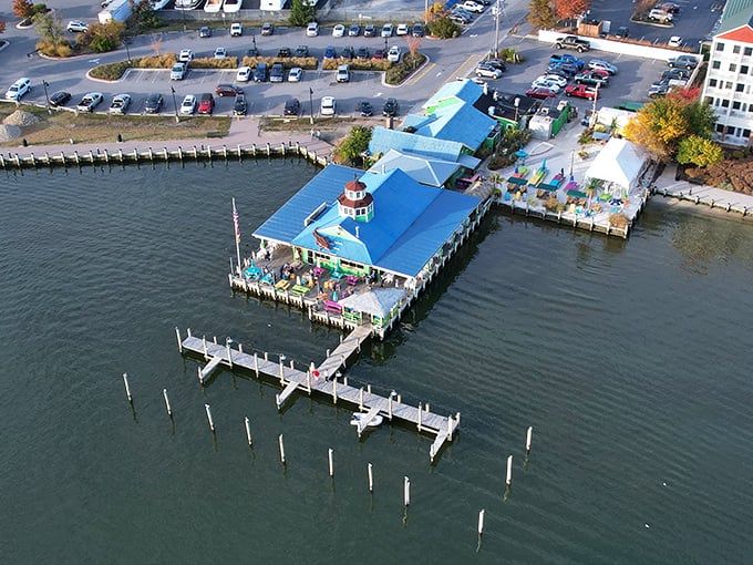 From above, The Jetty looks like exactly what it is—a little slice of paradise extending right into the Chesapeake Bay.