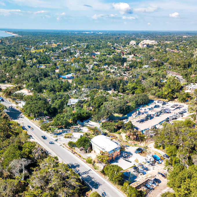 An aerial view reveals Quincy's greatest asset—abundant green space surrounding affordable neighborhoods. Florida living without the coastal premium.