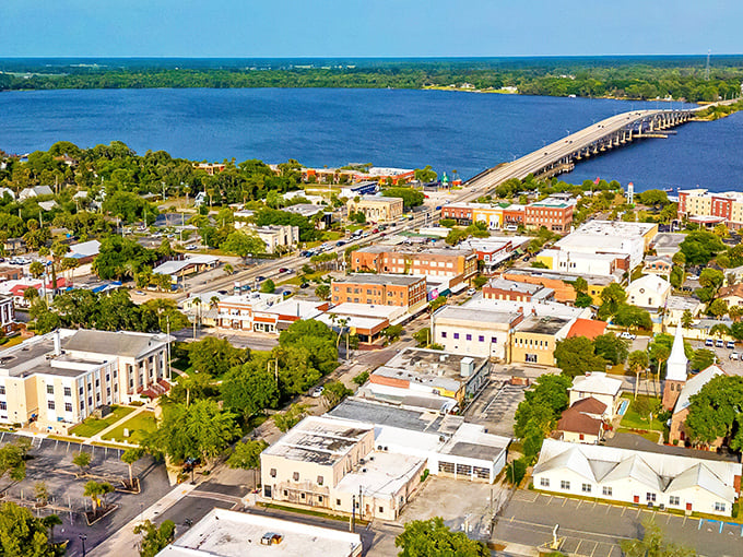 From above, Palatka reveals its perfect positioning along the St. Johns River—a small town with big views and housing prices that won't sink retirement dreams.