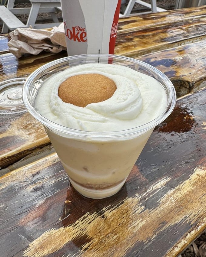 Banana pudding with a cookie crown—the sweet finale to a smoky symphony. This creamy dessert offers the perfect cool contrast after heat and spice.