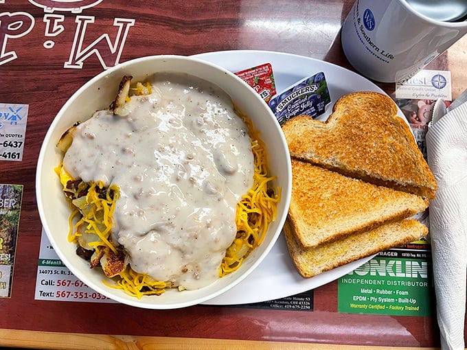 Biscuits and gravy aren't just a side dish at Midway—they're a main event worthy of their own parade, festival, and possibly a small but devoted religion.