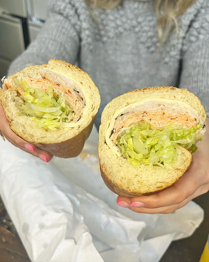 This golden-hued creation might be the most beautiful thing you'll see today – a sandwich worth framing if it weren't so delicious.