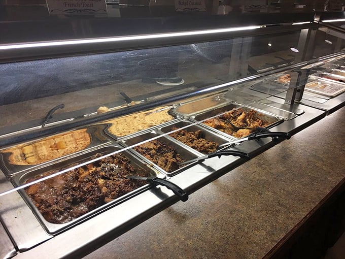 The buffet line—where "I'll just take a little of everything" becomes the most delicious lie you'll tell yourself today.