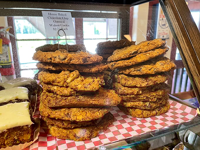 These aren't just cookies—they're hubcap-sized discs of happiness that make excellent souvenirs. If they make it to the car, that is.