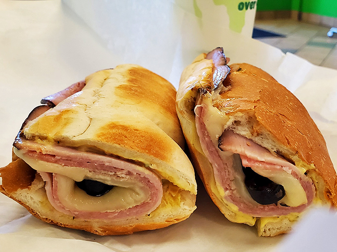 The Cuban sandwich – Tampa's signature contribution to the sandwich pantheon – gets the Mickey's treatment with perfectly pressed bread and traditional fillings.