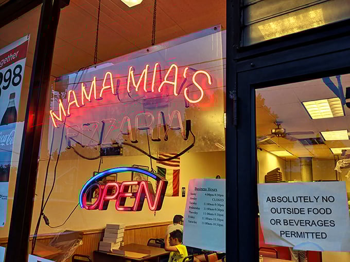 The neon sign glows like a beacon of hope for the hungry. When it says "OPEN," it's really saying "Come in, we've been expecting you."