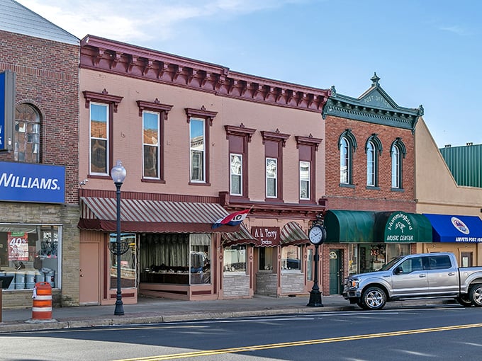 Downtown Jackson's colorful storefronts create a patchwork of awnings and architectural styles, where shopping local isn't a trend – it's tradition.