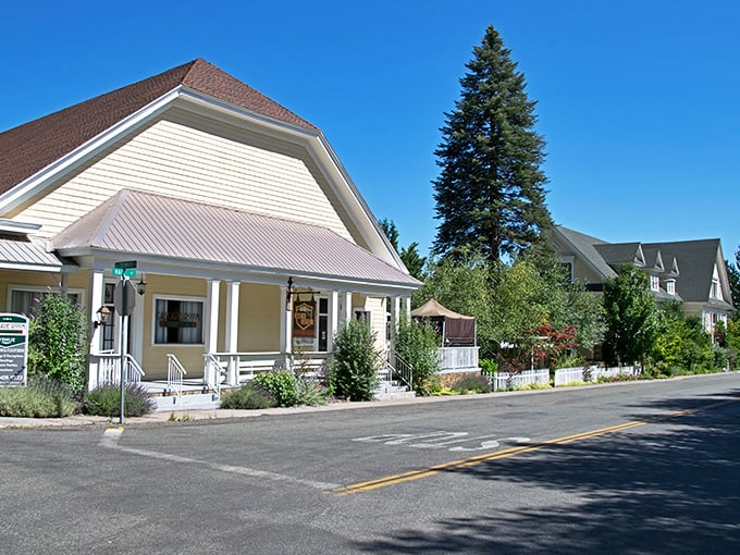 Downtown McCloud's historic buildings line sun-dappled streets where time moves slower and parking remains blissfully free – unlike your last city vacation.